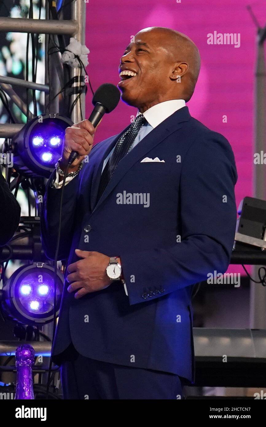 New York, NY, USA. 31st Dec, 2021. Eric Adams on stage for Times Square ...