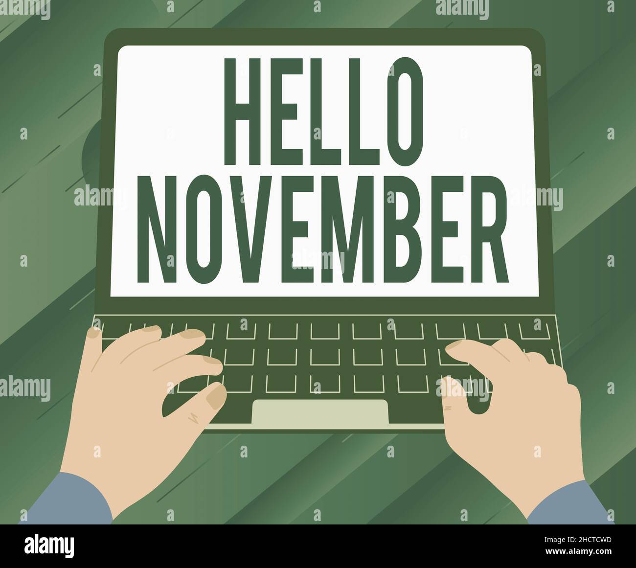 Sign displaying Hello November. Business overview Welcome the eleventh ...