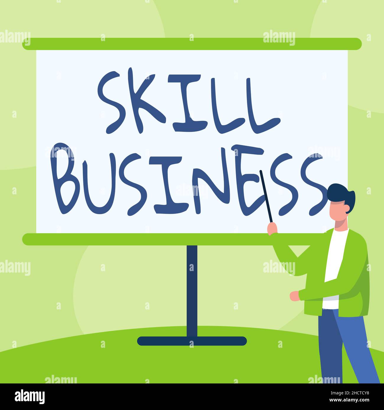 Hand writing sign Skill Business. Word for Ability to handle business ...