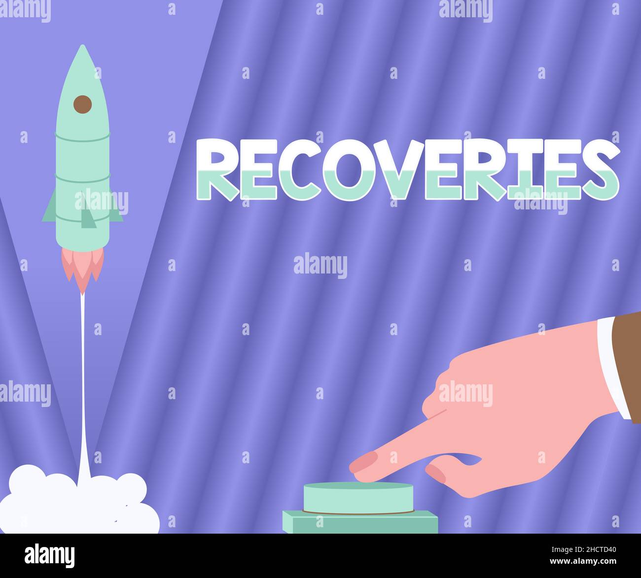 Conceptual caption Recoveries. Business concept process of regaining ...