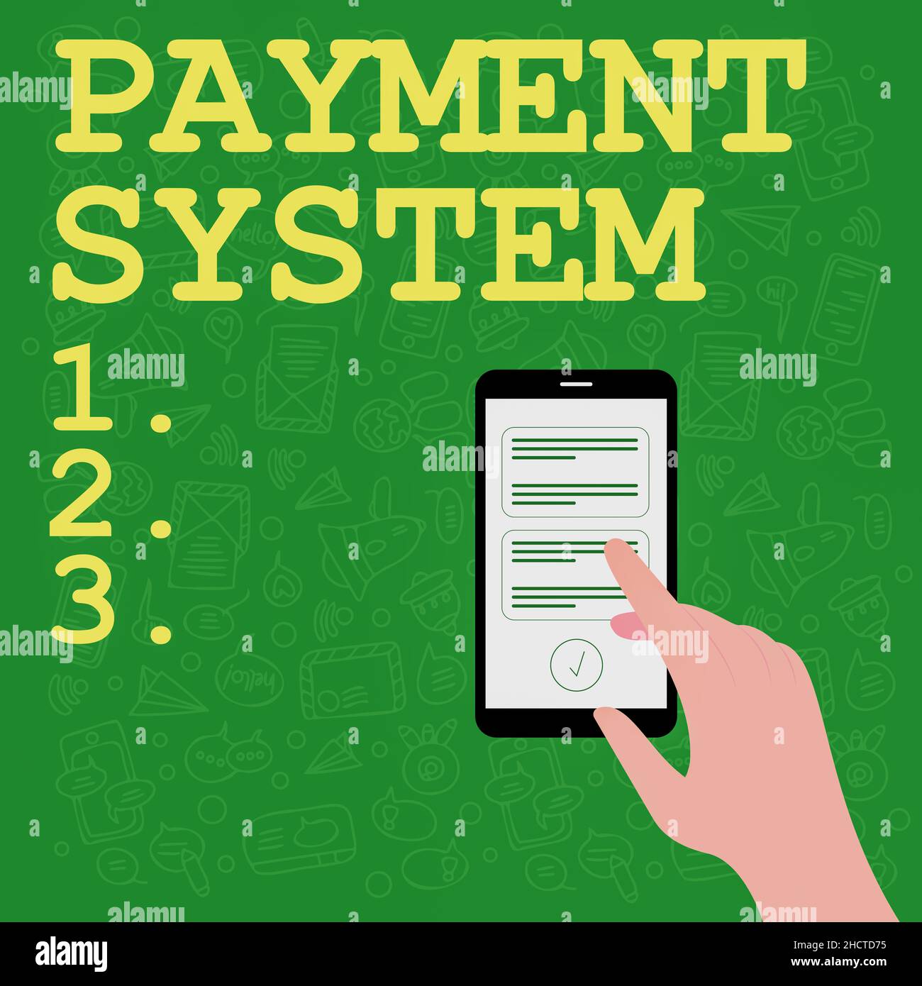 Handwriting text Payment System. Concept meaning Compensation Scheme ...