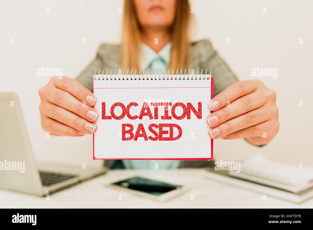 Text showing inspiration Location Based. Word Written on Mobile ...