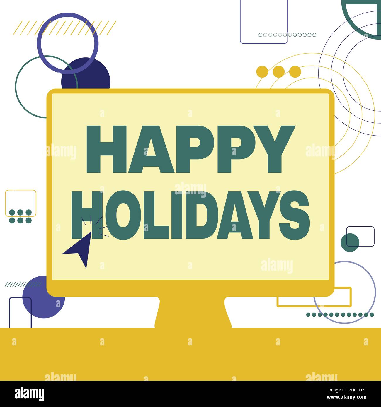 Sign displaying Happy Holidays. Word Written on observance of the ...