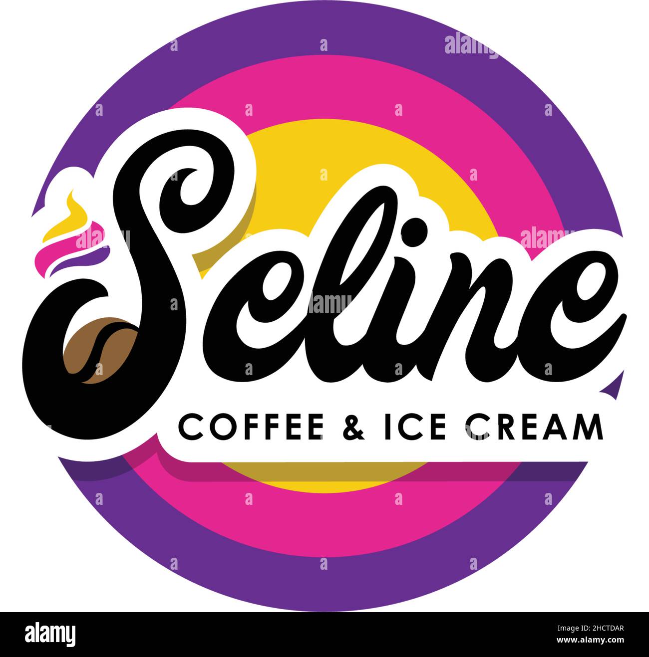 Modern flat colorful design SELINE fun logo design Stock Vector Image ...