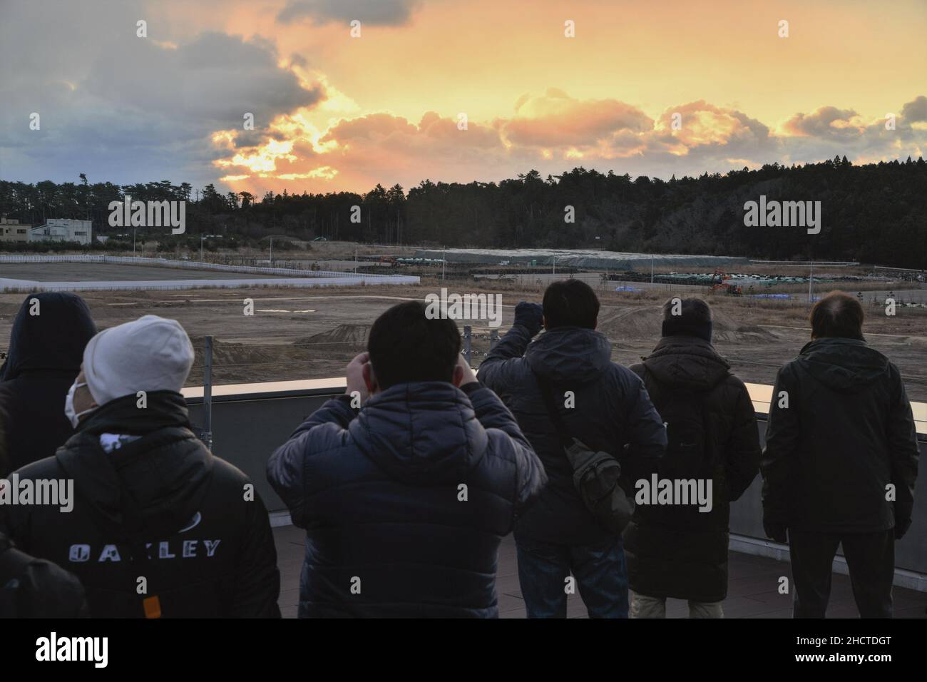 Fukushima, Japan. 01st Jan, 2022. People look at 2022's first sunrise ...