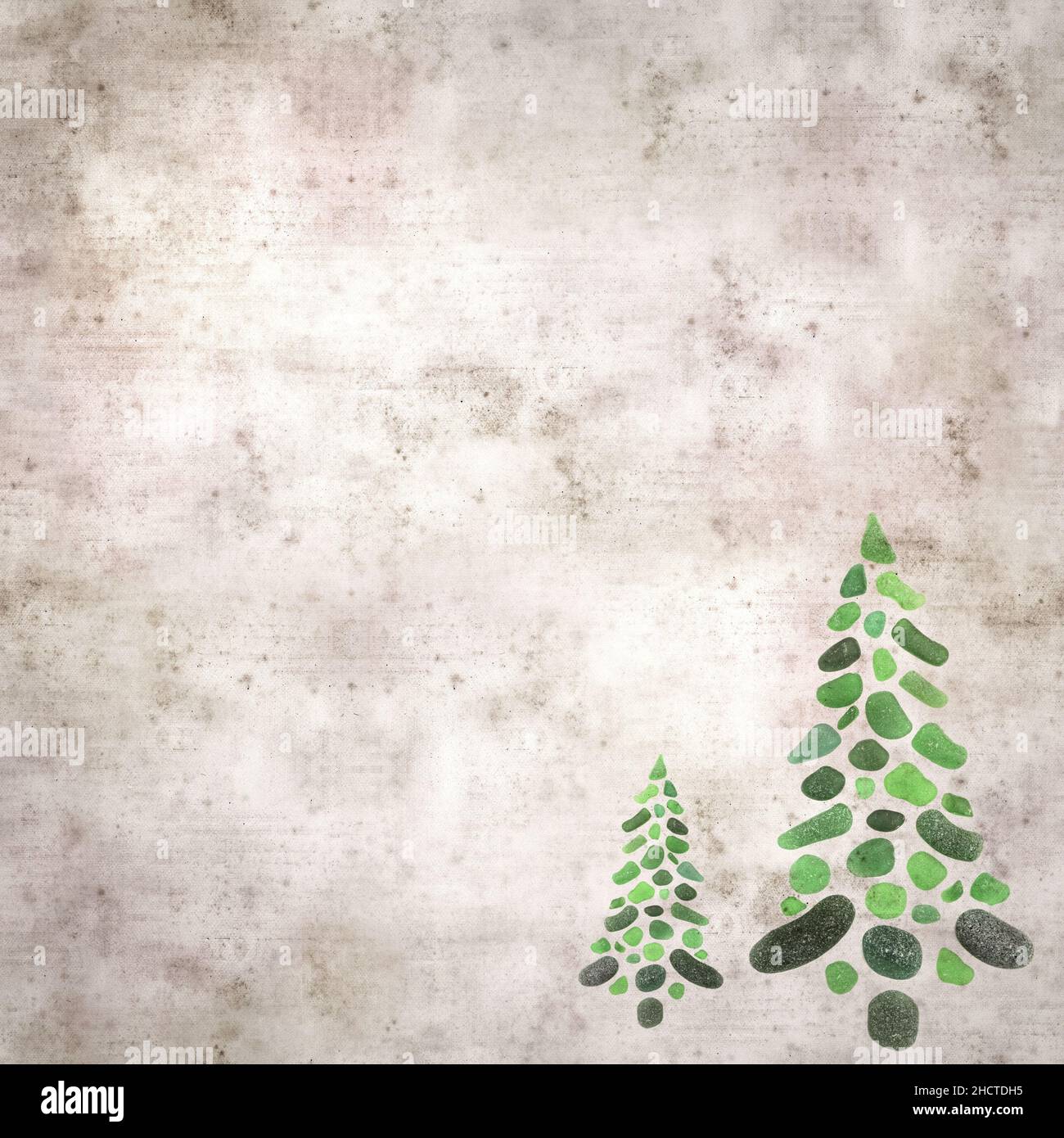 stylish textured old paper background with Christmas Tree made of Sea ...