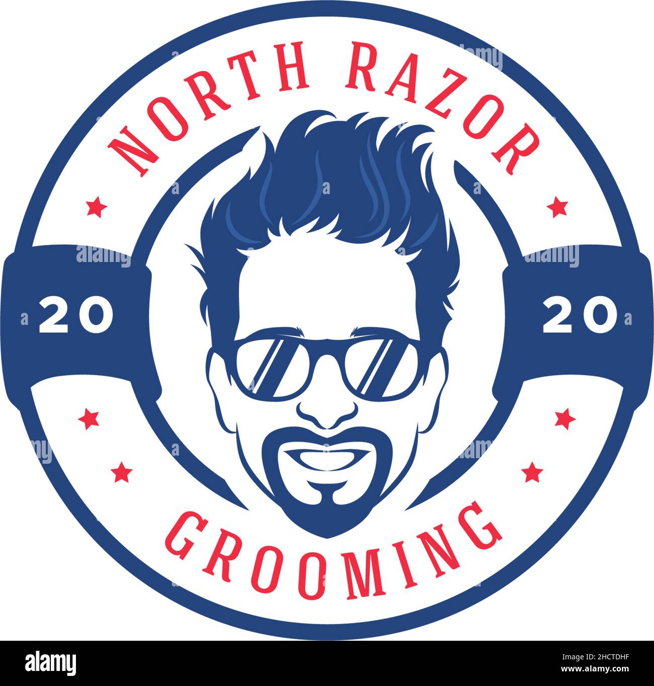 Modern design NORTH RAZOR GROOMING logo design Stock Vector Image & Art ...