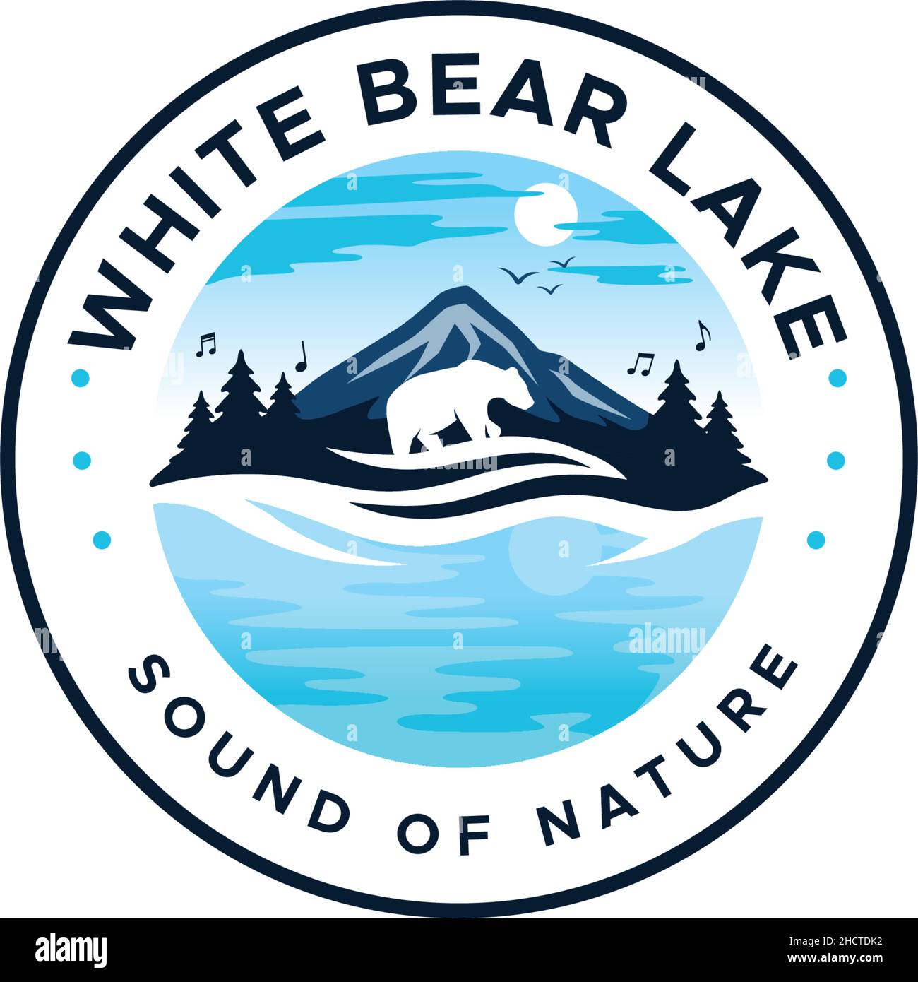 Modern flat colorful WHITE BEAR LAKE logo design Stock Vector Image ...