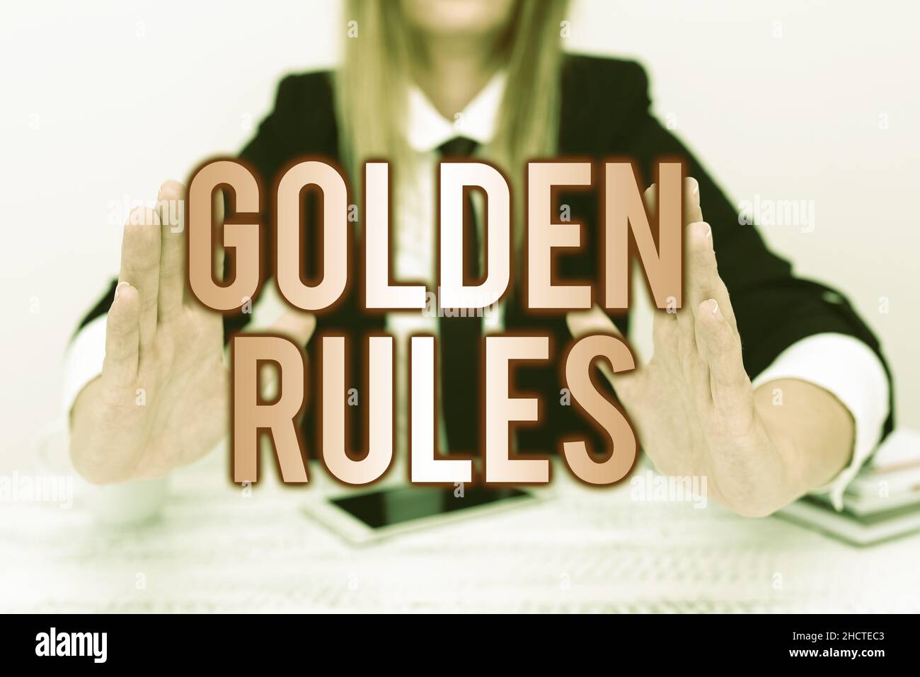 Text sign showing Golden Rules. Business concept Basic principle that ...