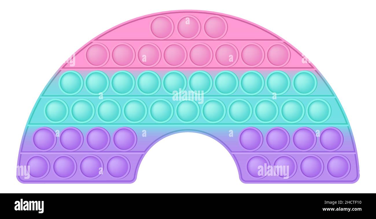 Popit figure rainbow as a fashionable silicon toy for fidgets ...