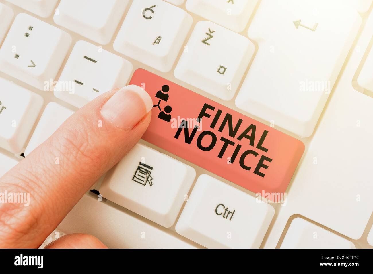 Hand Writing Sign Final Notice Concept Meaning Formal Declaration Or Warning That Action Will