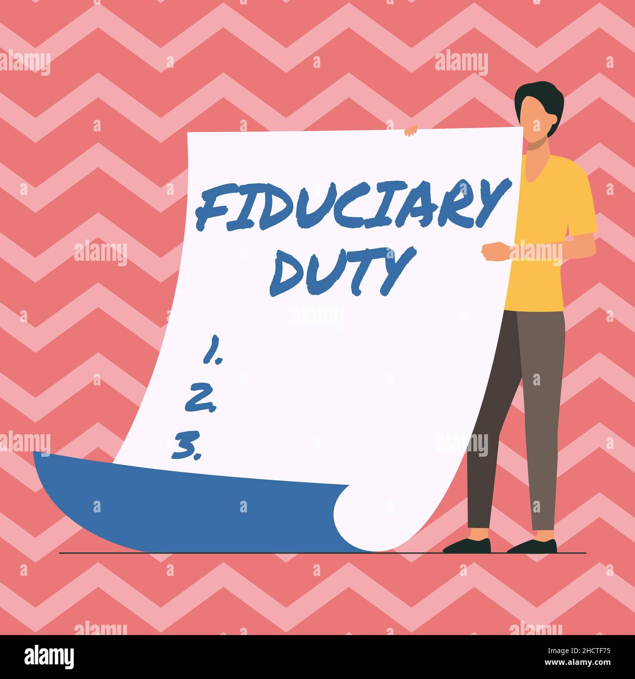 Hand writing sign Fiduciary Duty. Concept meaning A legal obligation to ...