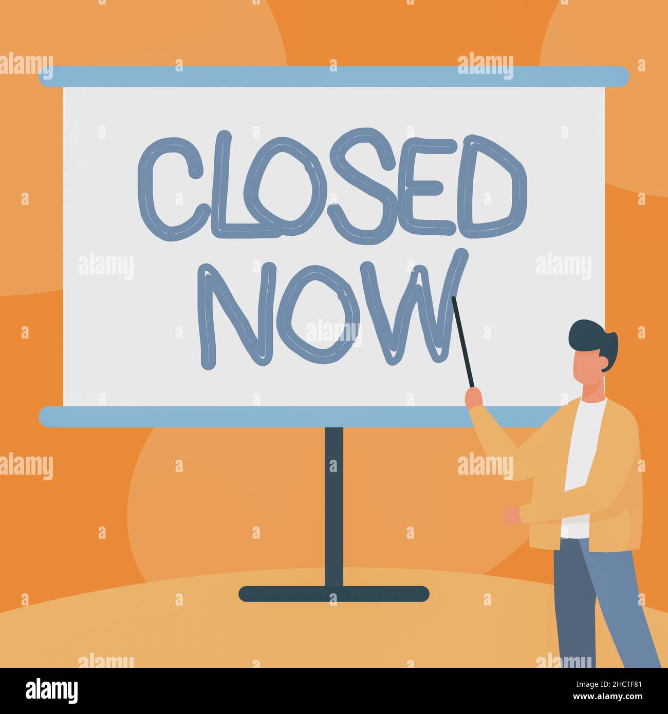 Sign displaying Closed Now. Word for of a business having ceased ...