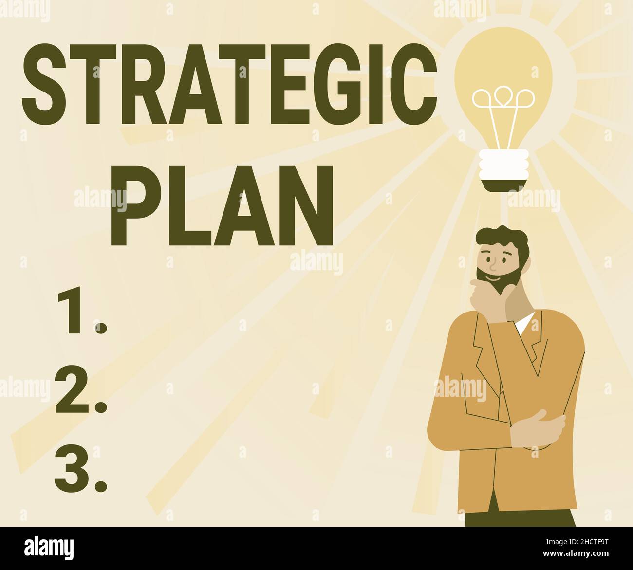 Text caption presenting Strategic Plan. Concept meaning A process of ...