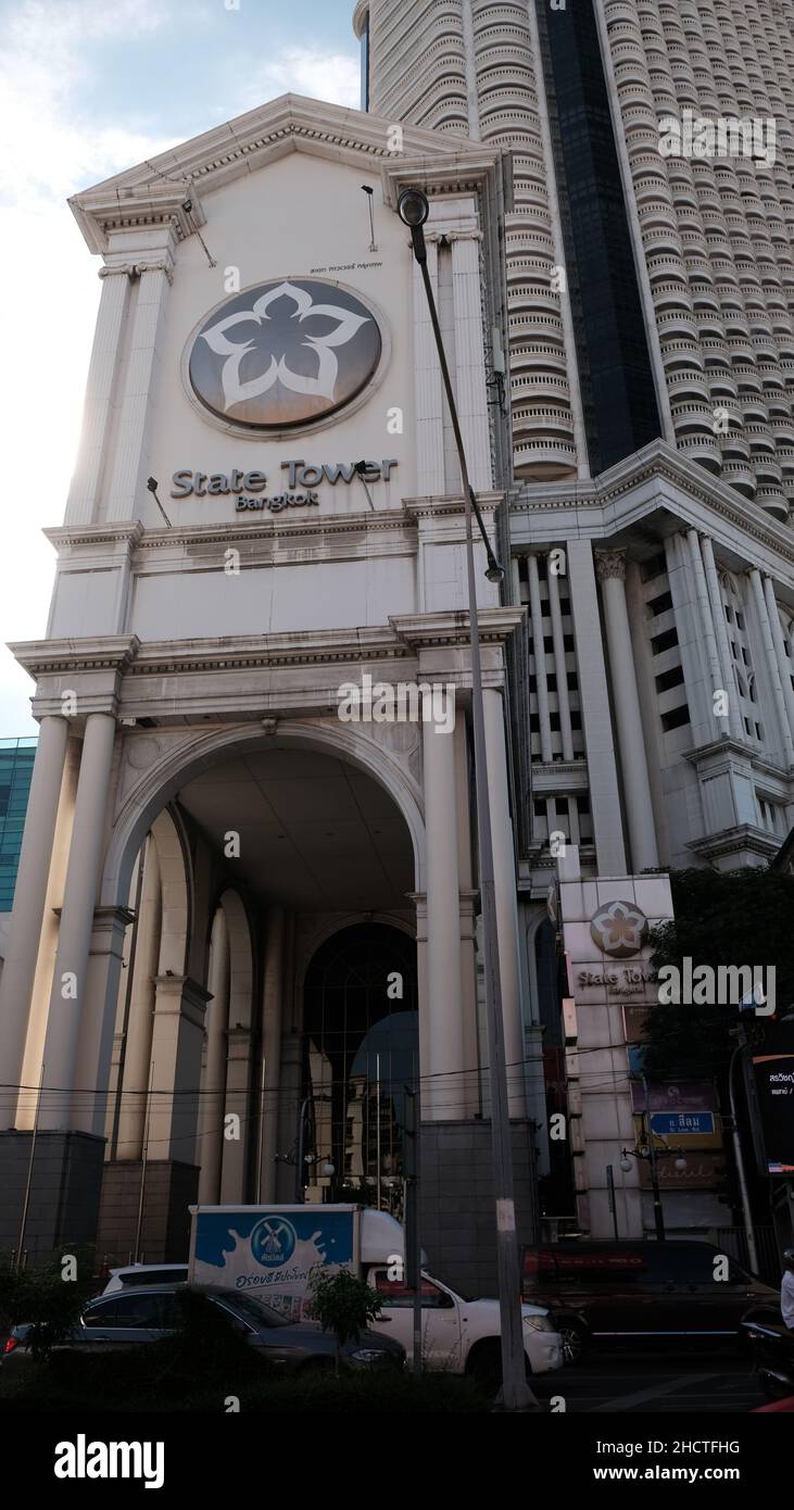 State Tower Skyscraper on Silom Road Bang Rak Bangkok Thailand Stock ...