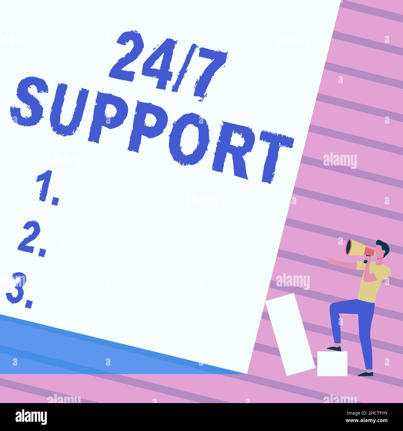 Conceptual display 24 Or 7 Support. Business idea Giving assistance to ...