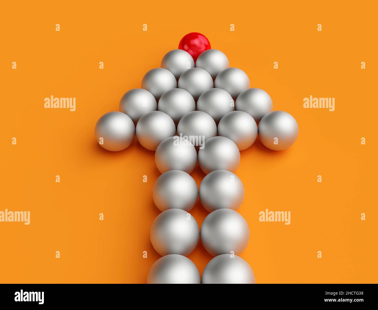 Illustration of leader leads the team forward. Business concepts. 3d ...