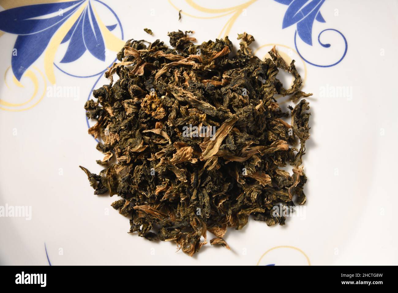 Gundruk or non-salted, fermented and dried Raayo Saag (mustard leaf) of ...