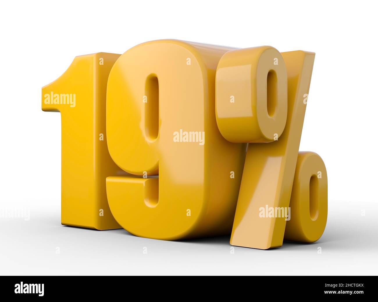 19% 3d illustration. Orange nineteen percent special offer on white ...