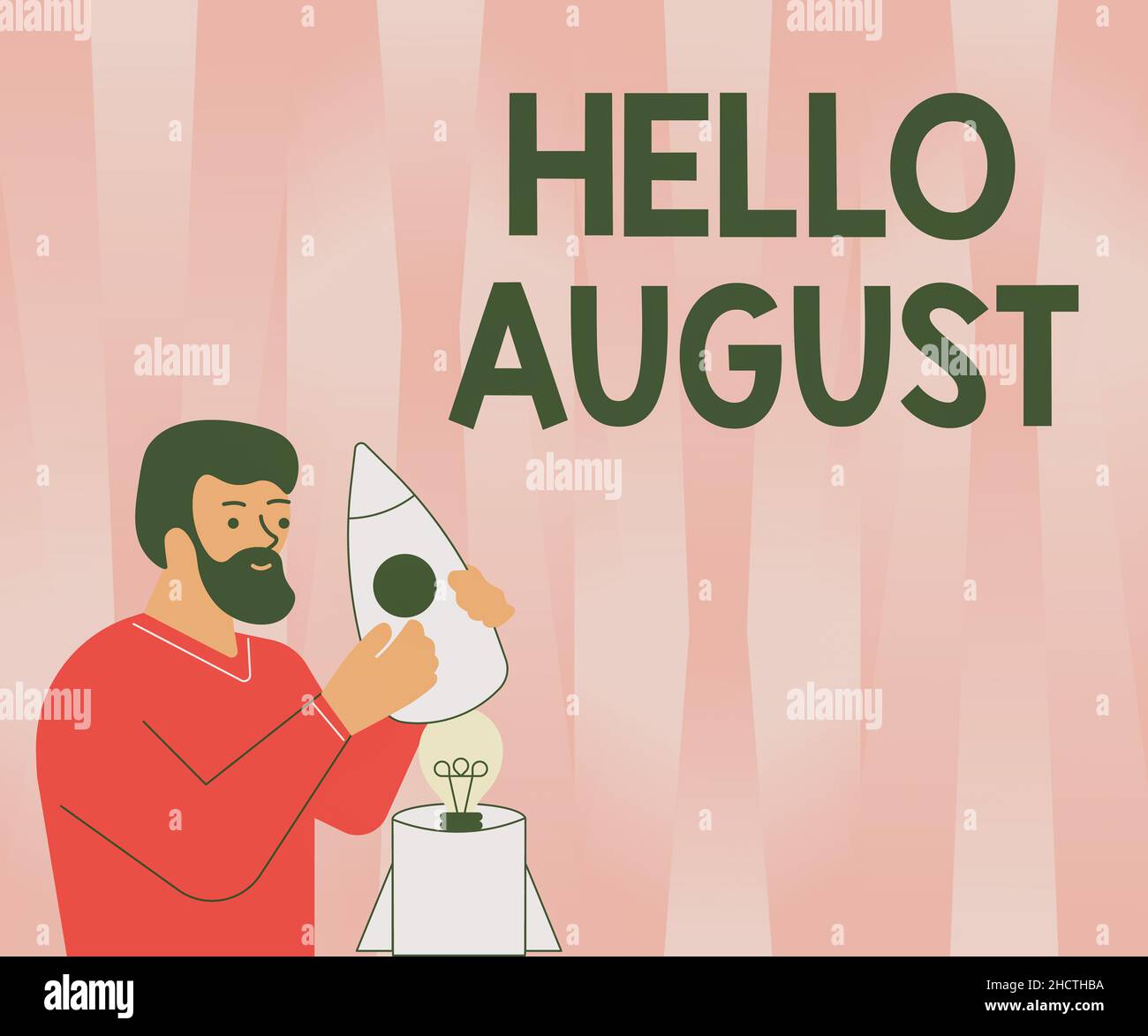 Text sign showing Hello August. Concept meaning a positive greeting for ...
