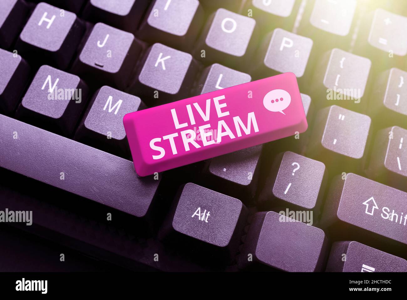 Sign displaying Live Stream. Word Written on to broadcast a video or ...