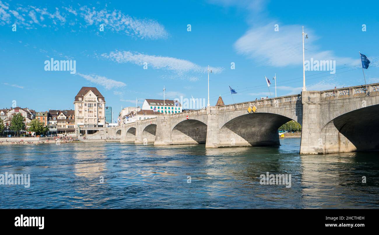 Summer day basel city river hi-res stock photography and images - Alamy