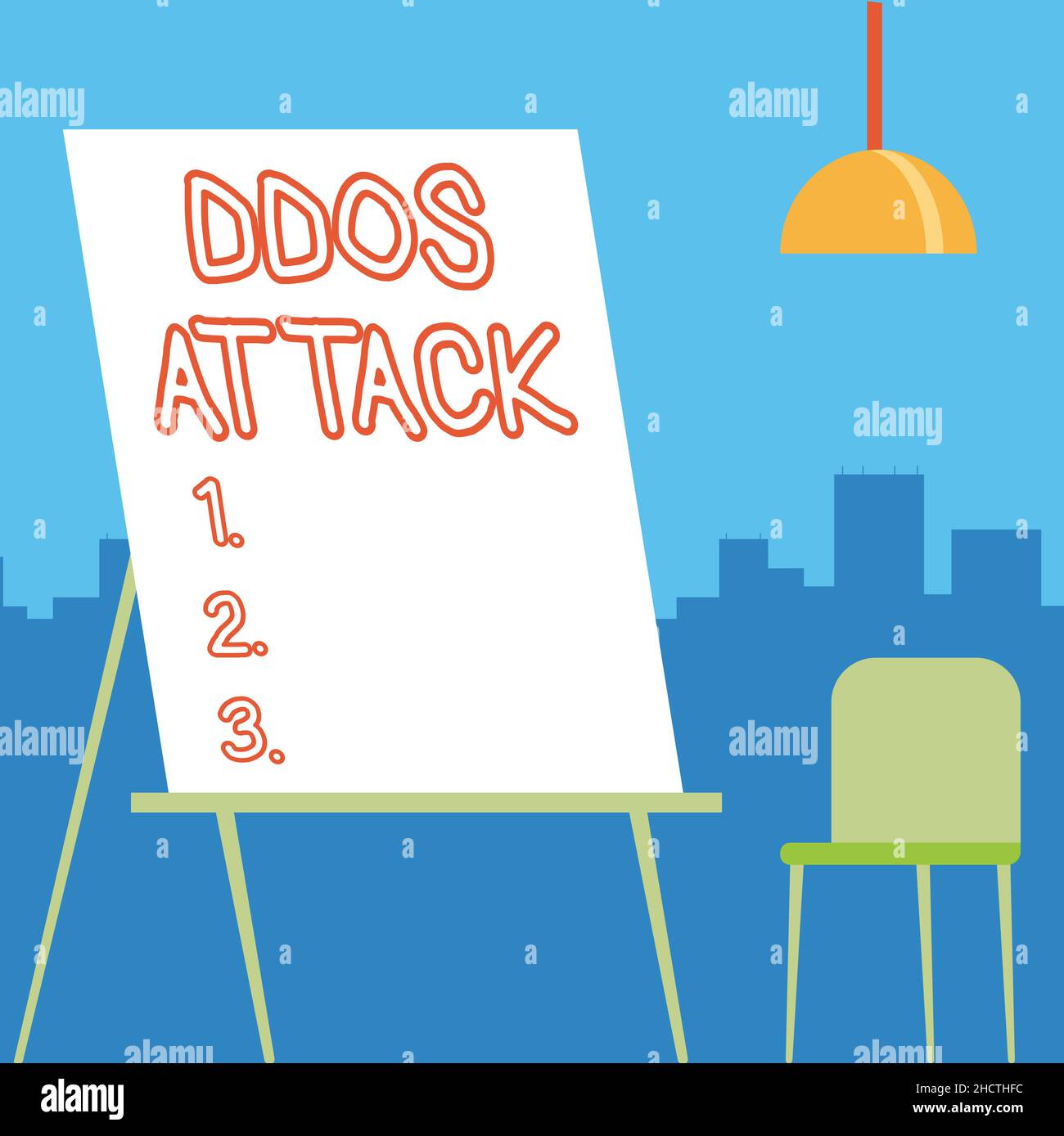 Conceptual display Ddos Attack. Internet Concept disturbed access to ...