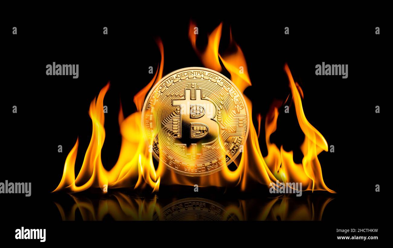Bitcoin on fire hi-res stock photography and images - Alamy