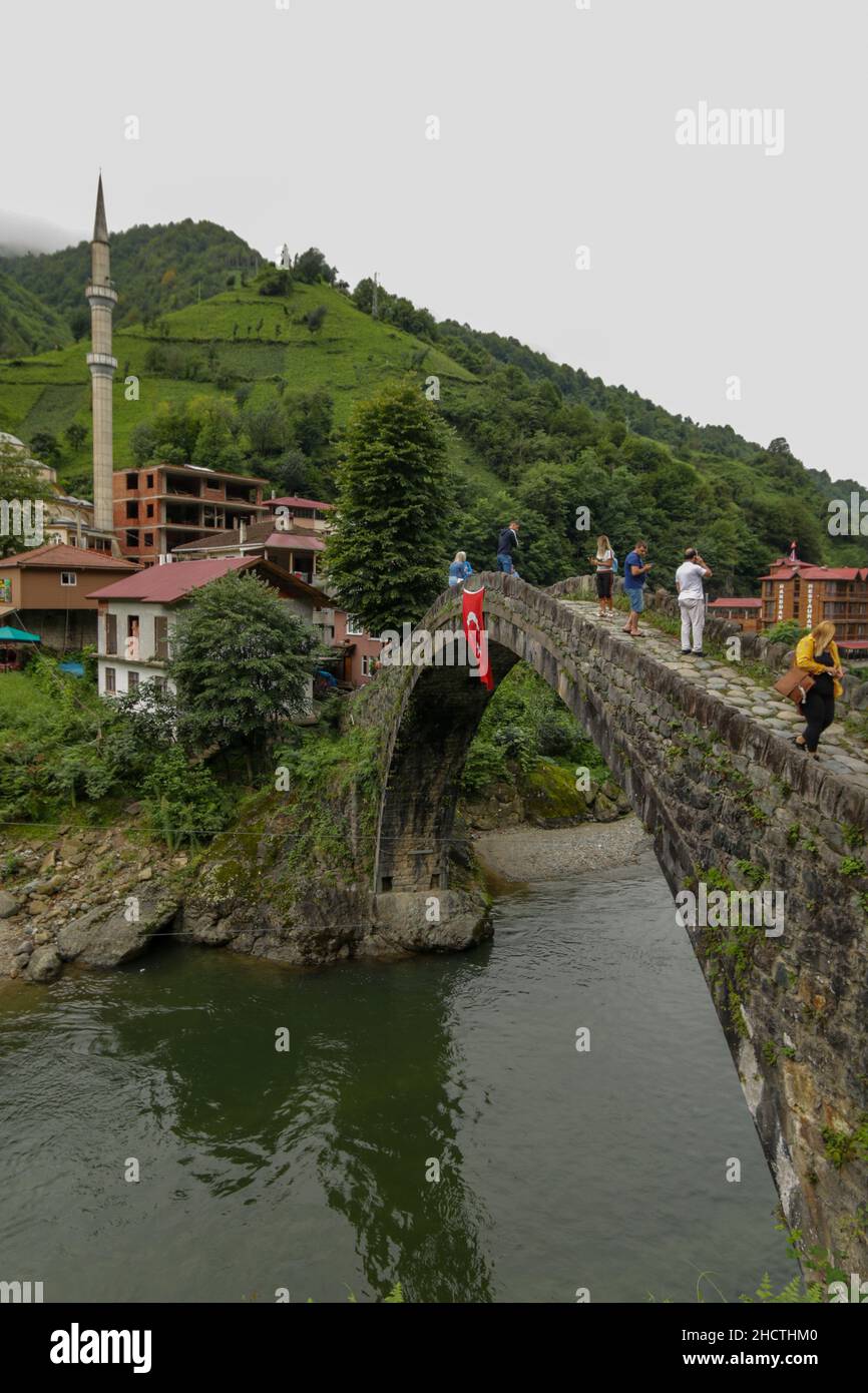Rize, Turkey, Aug 20, 2019 : Famous river local name is "Fırtına Deresi ...