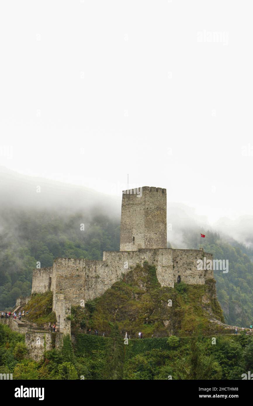 Rize, Turkey, Aug 20, 2019 : Zilkale, Zilkale is a famous watchtower ...