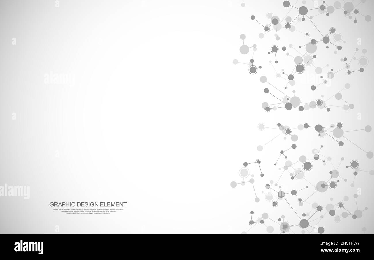 Vector illustration of molecular structure and genetic engineering ...