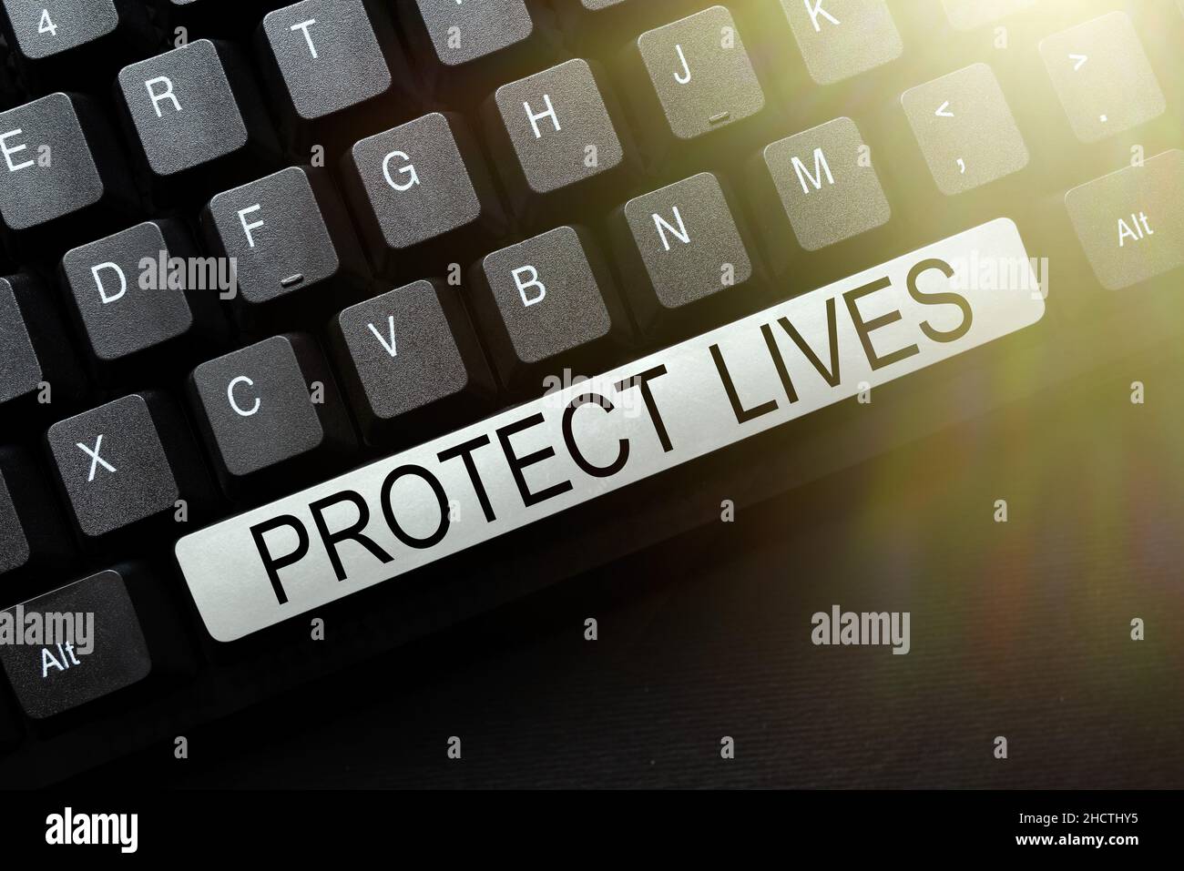 Conceptual display Protect Lives. Business idea to cover or shield from ...