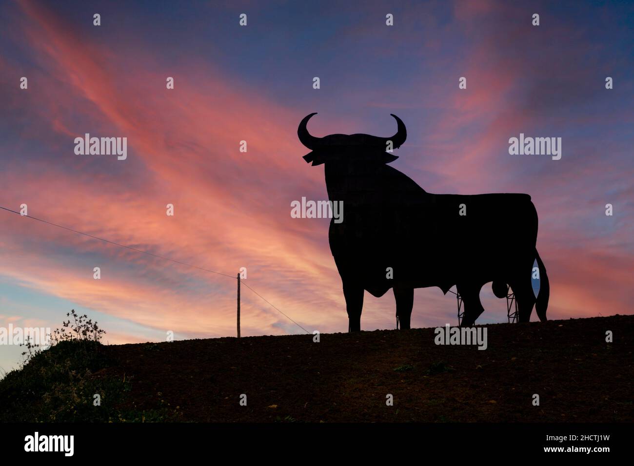 An Osborne Black Bull sign. This one is near Casabermeja, Malaga ...