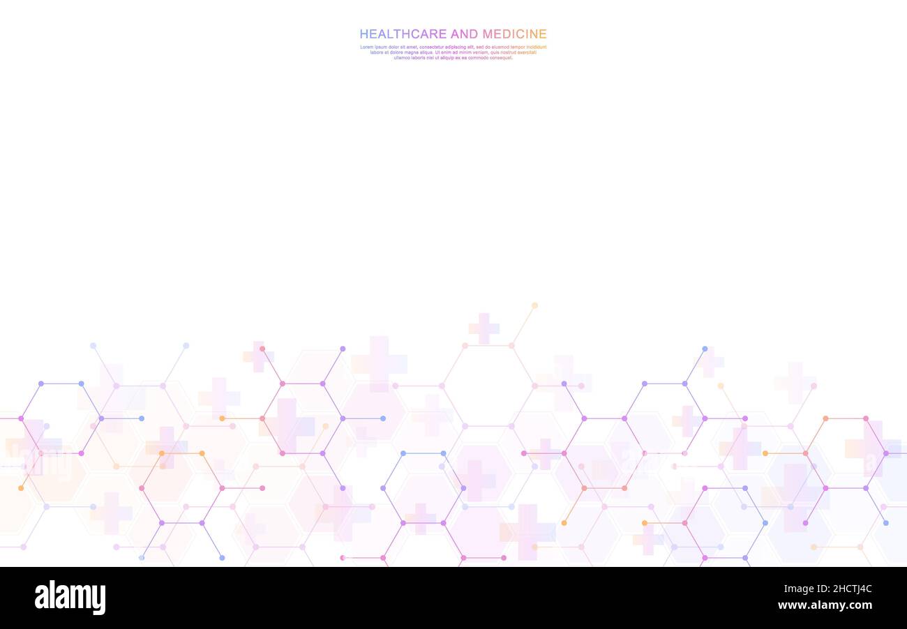 Healthcare medical background with hexagons pattern and crosses. Vector ...