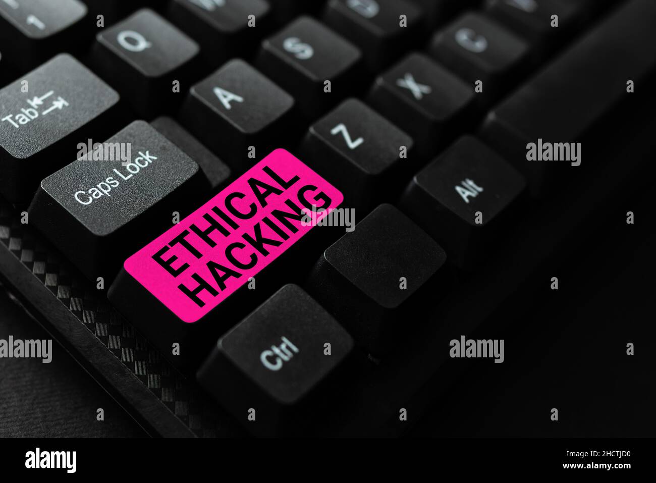 Text caption presenting Ethical Hacking. Word Written on a legal ...