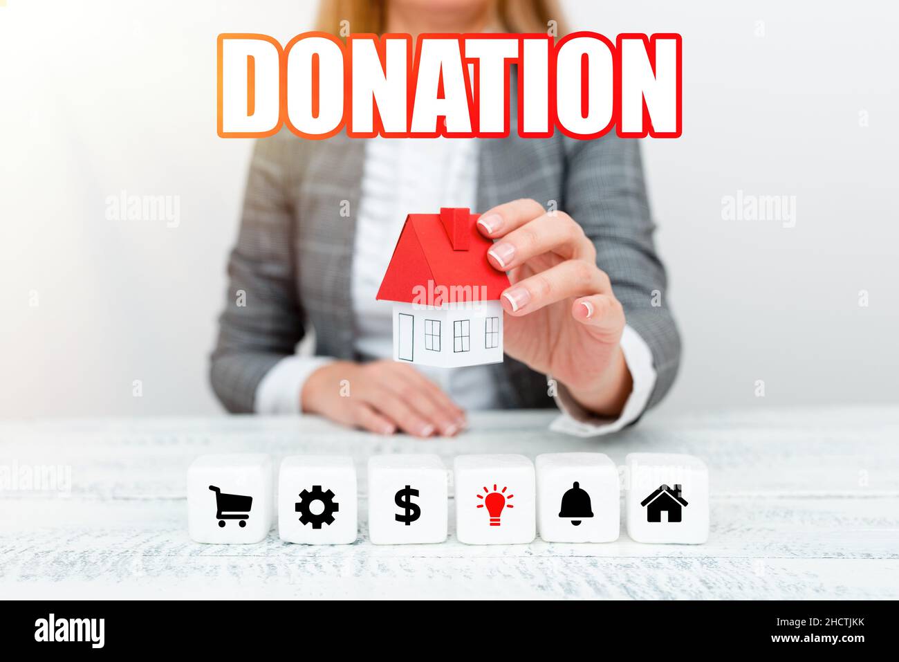 Text caption presenting Donation. Internet Concept something that is ...
