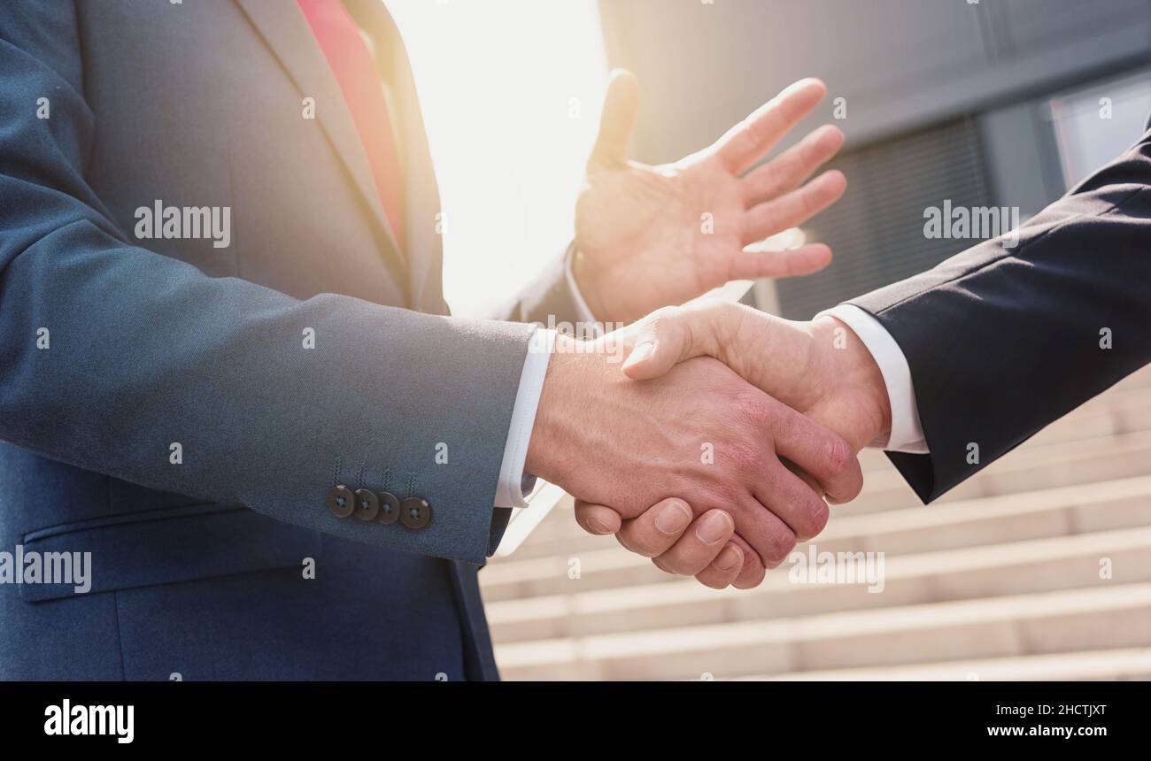Business people making handshake - business concept image Stock Photo ...