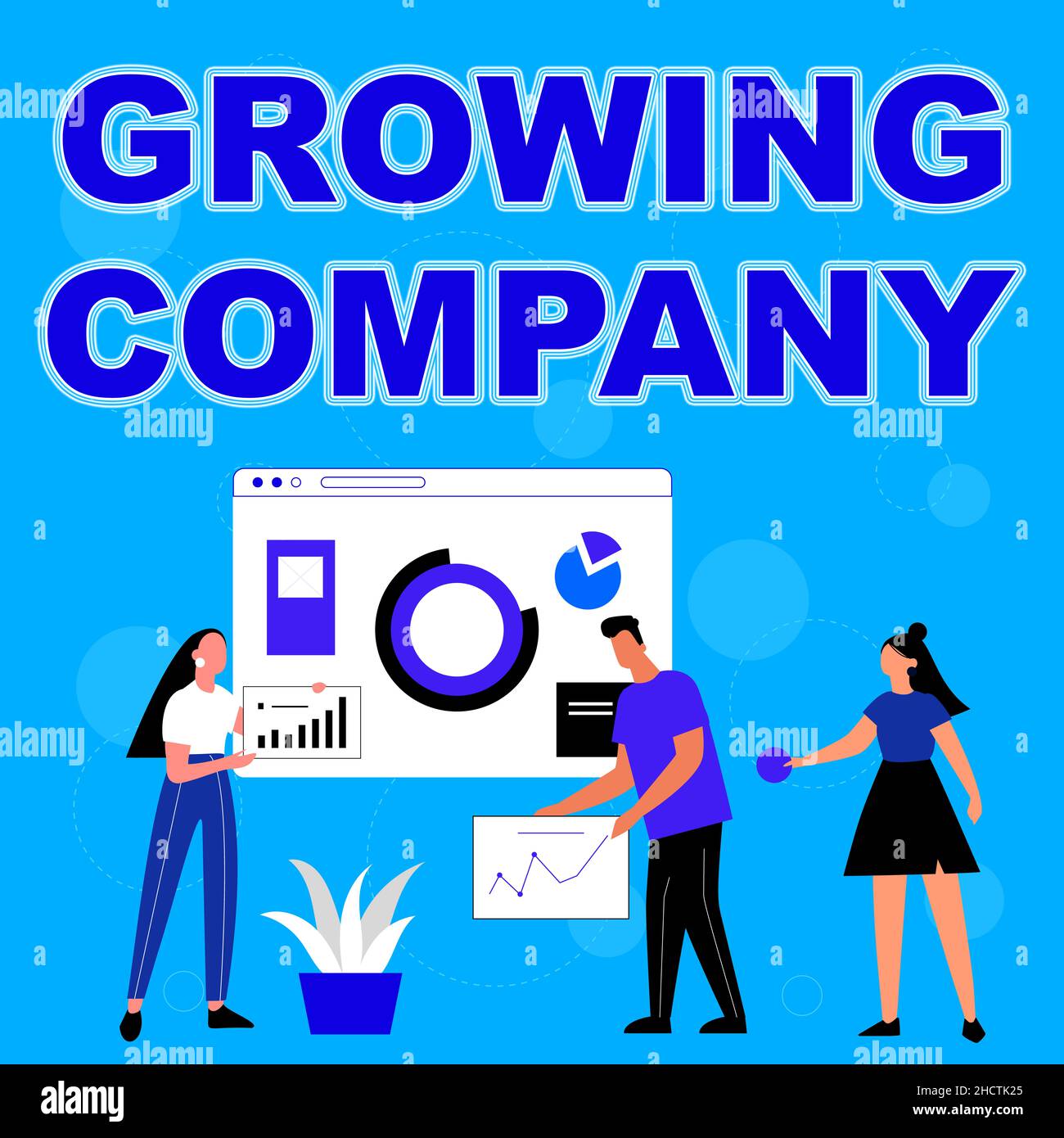 Sign displaying Growing Company. Word Written on a business firm that ...
