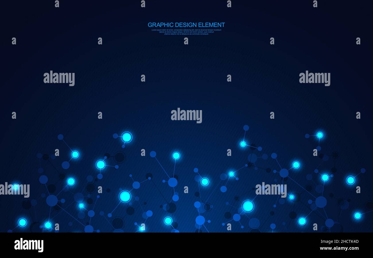 Vector illustration of molecular structure and genetic engineering ...