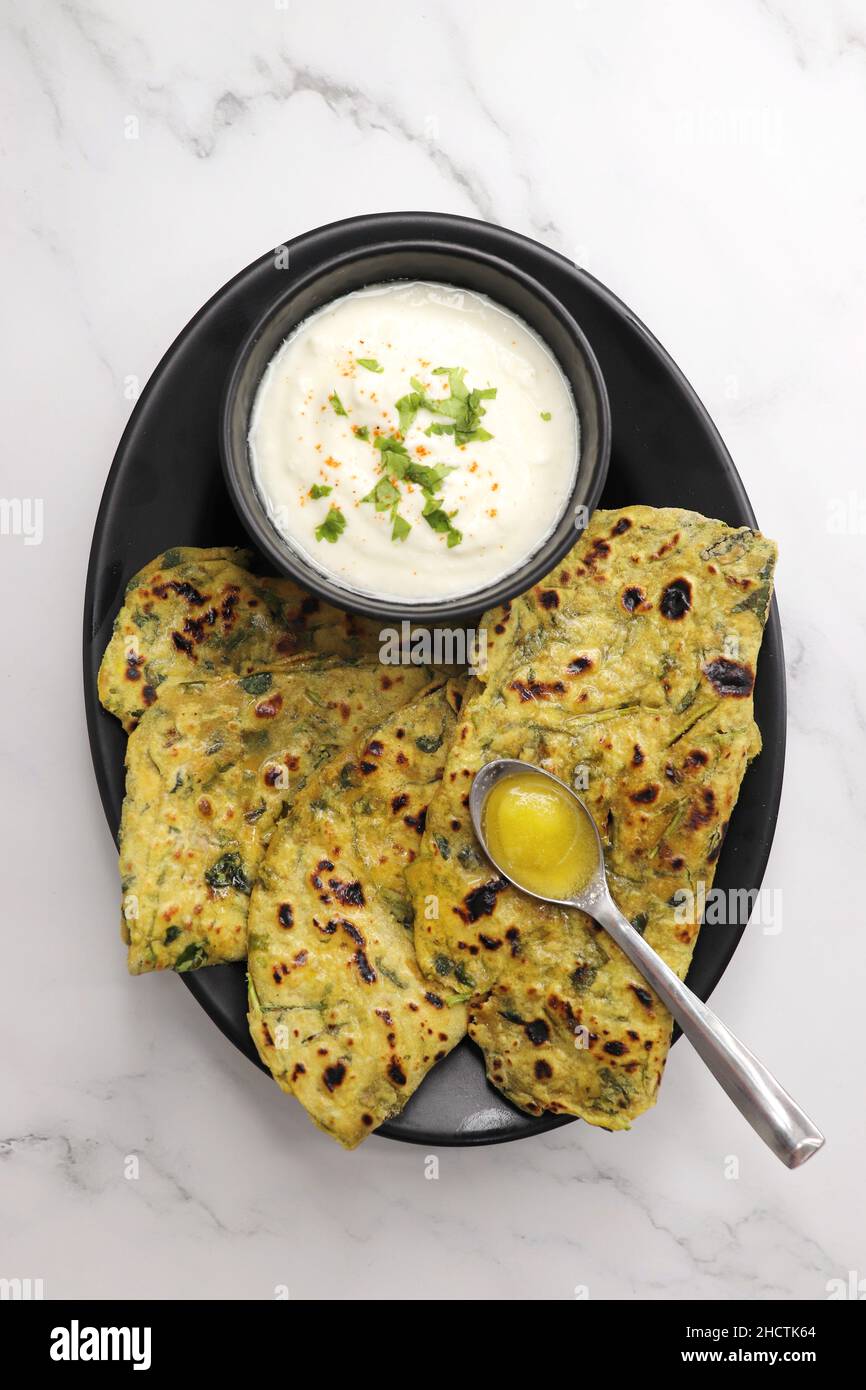 A Food called Methi paratha or Methi thepla is an Indian breakfast dish ...