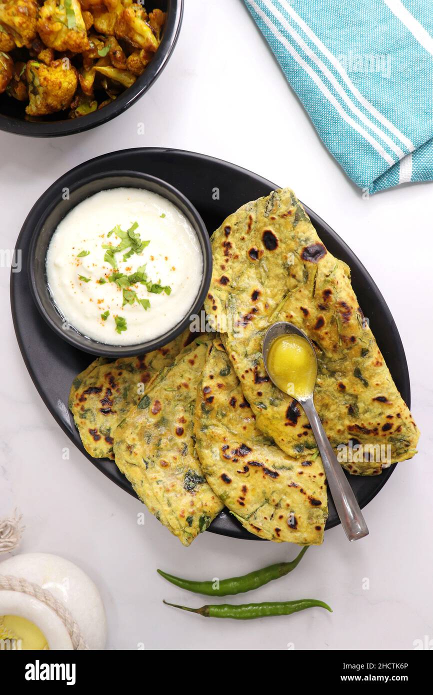 A Food called Methi paratha or Methi thepla is an Indian breakfast dish ...
