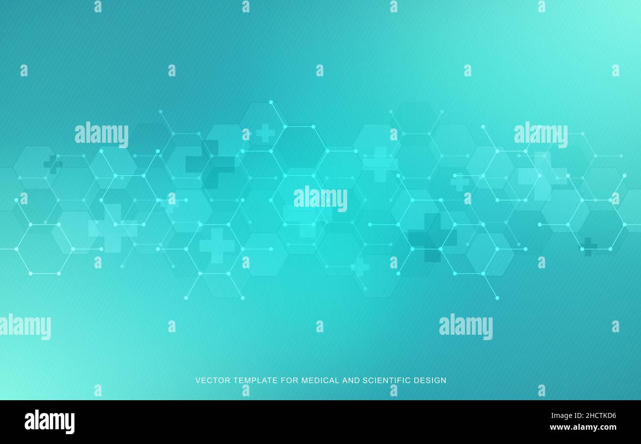 Healthcare medical background with hexagons pattern and crosses. Vector ...