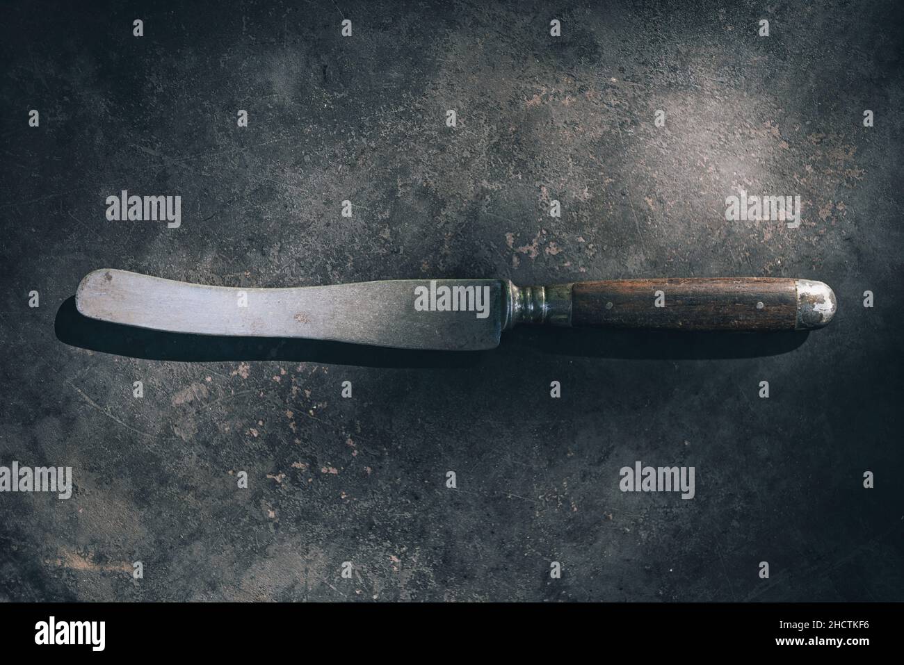 Old Knife on Rusty Metal Sheet Stock Photo - Alamy