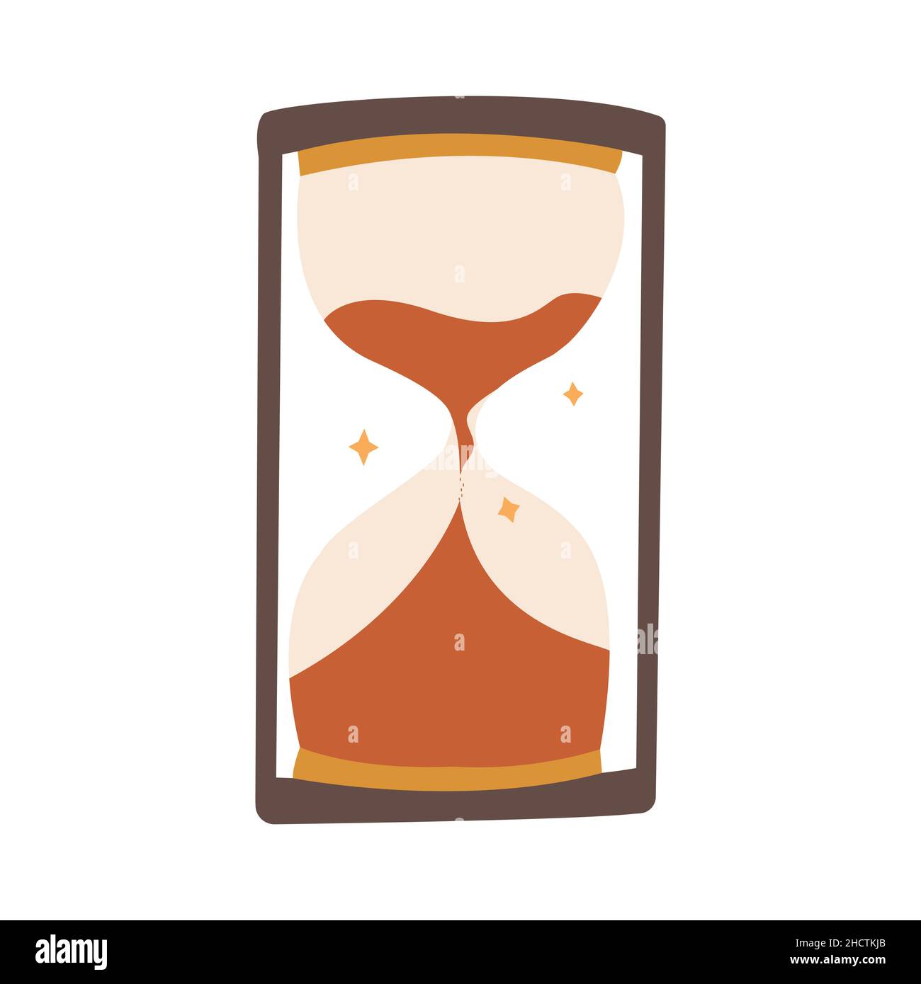 Antique reversible hourglass. Time runs like sand. Colorful vector ...