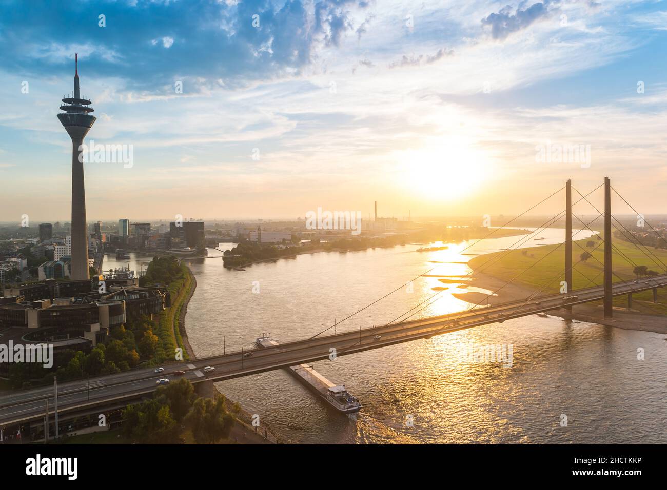 skyline of Dusseldorf in Germany during sunset Stock Photo - Alamy