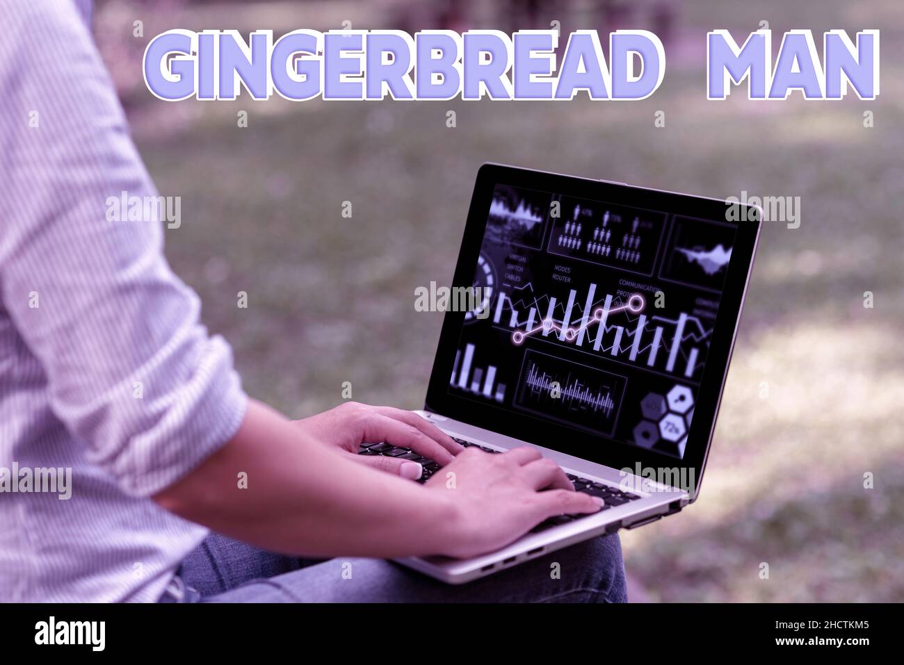 Conceptual display Gingerbread Man. Business concept cookie made of ...