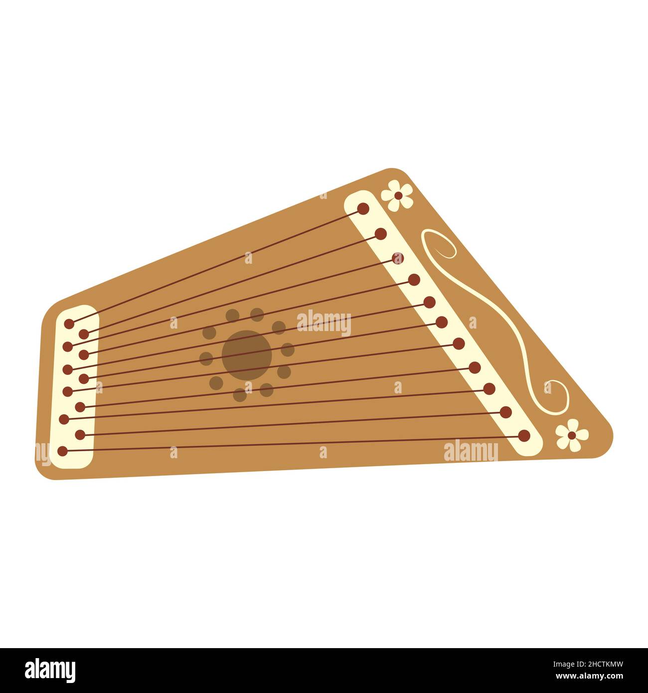 Gusli. Ancient Slavic musical instrument stringed. Colorful vector ...