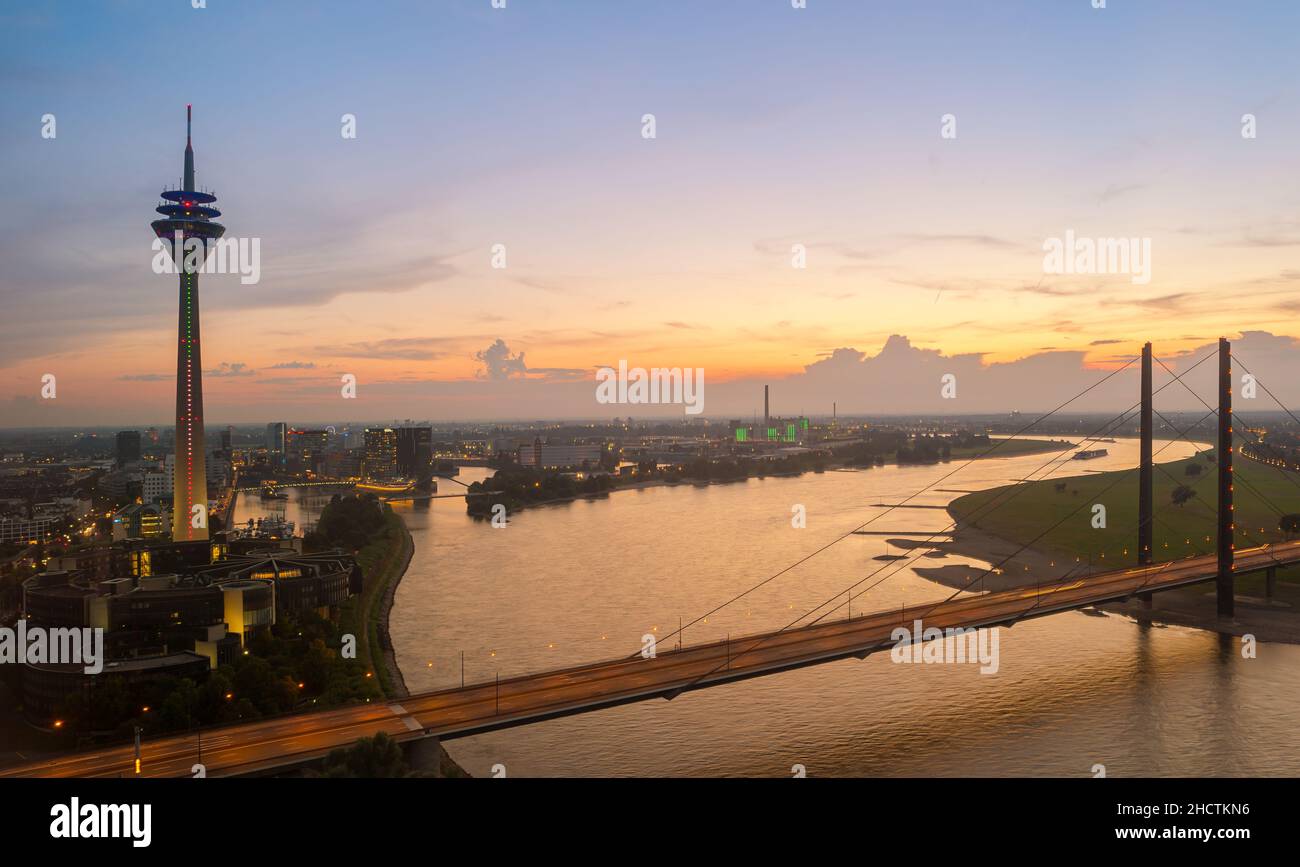Dusseldorf skyline view sunset hi-res stock photography and images - Alamy