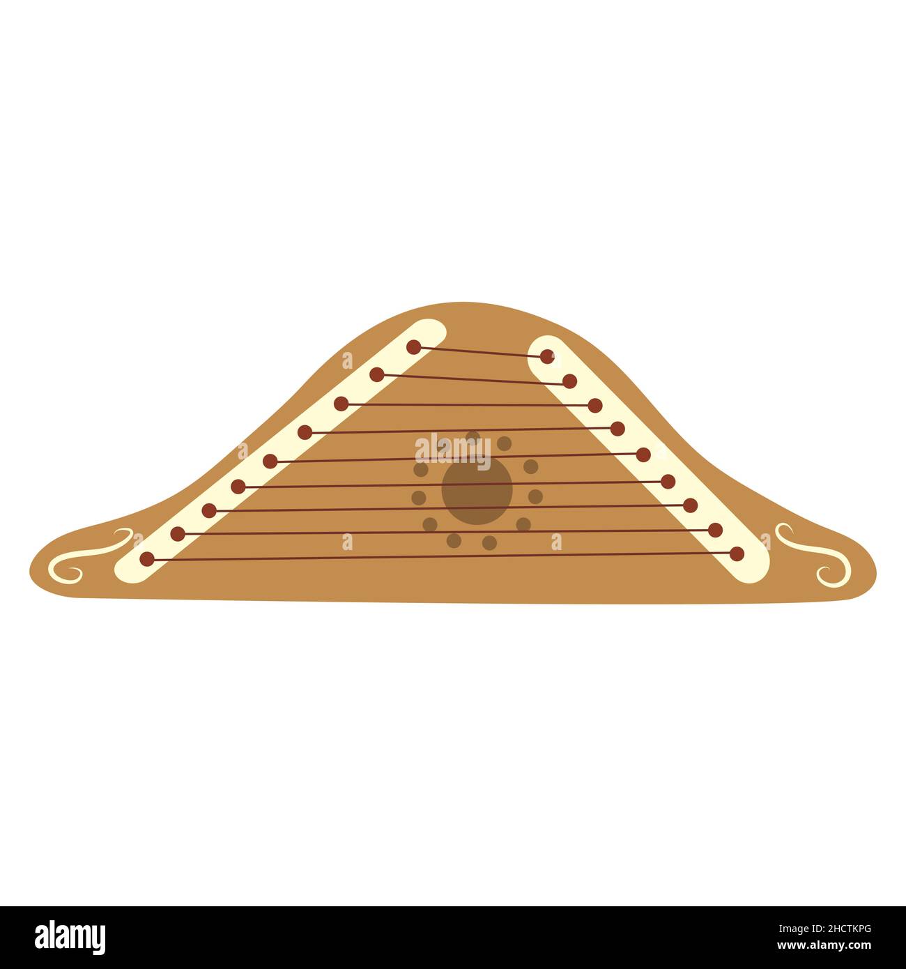 Gusli. Ancient Slavic musical instrument stringed. Colorful vector ...