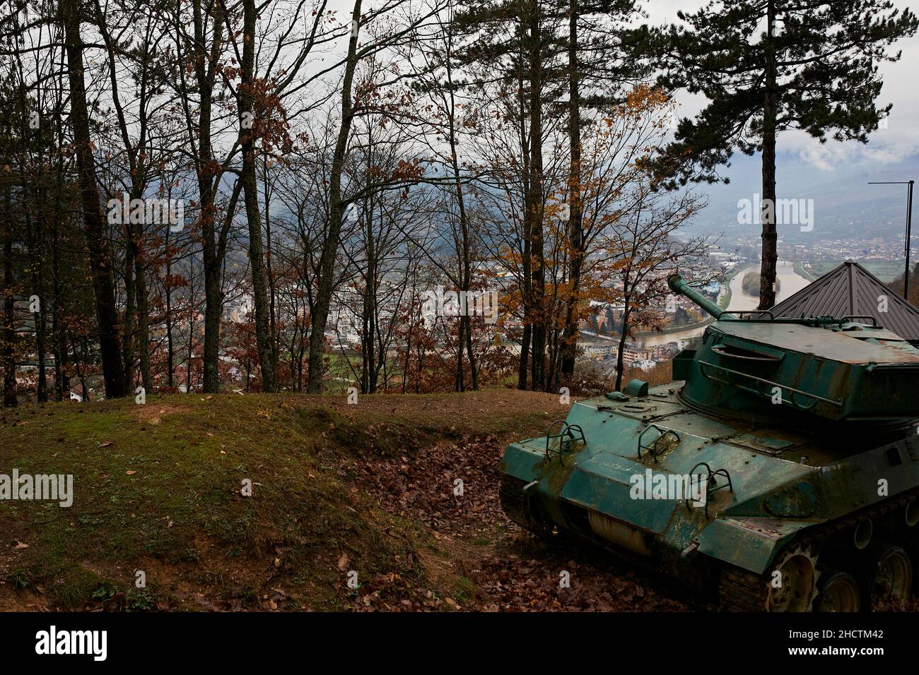 A view on Gorazde from hills that during the Bosnian war were used as ...